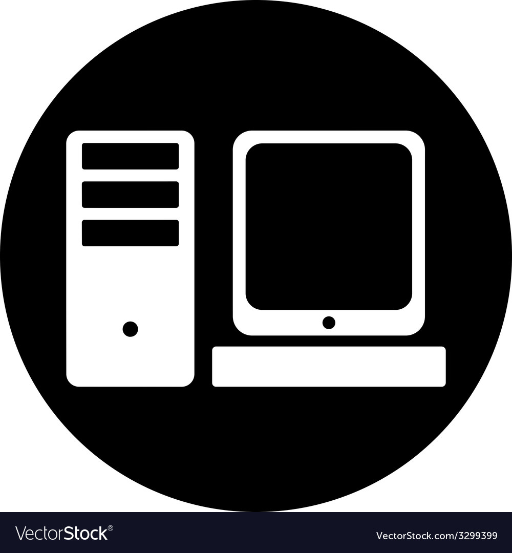 Computer symbol button Royalty Free Vector Image