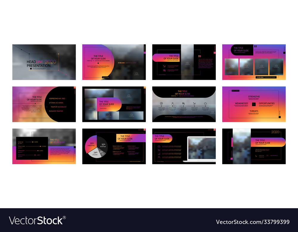 Geometric presentation element templates Vector Image