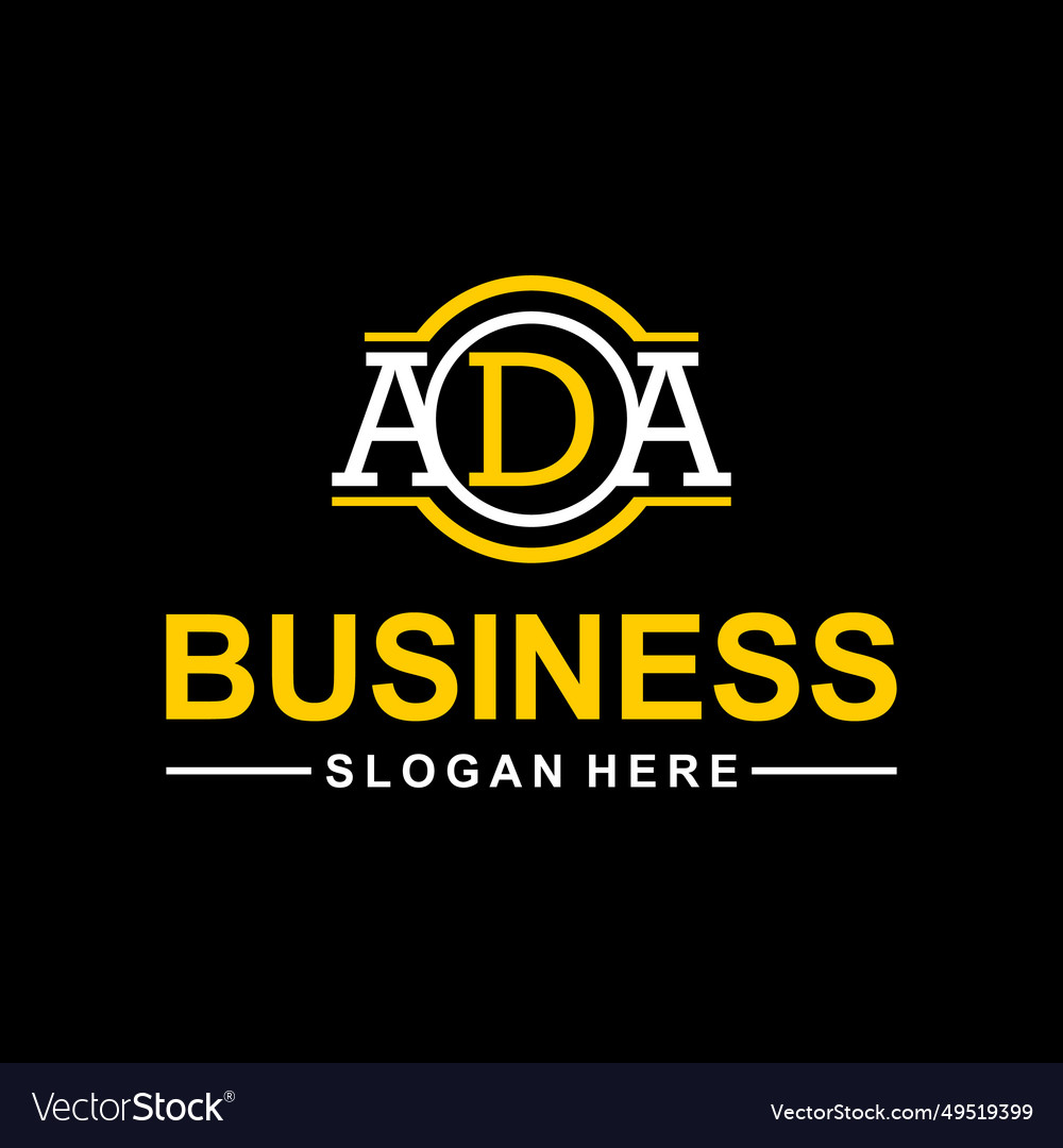 Letter ada linked circle uppercase monogram logo Vector Image