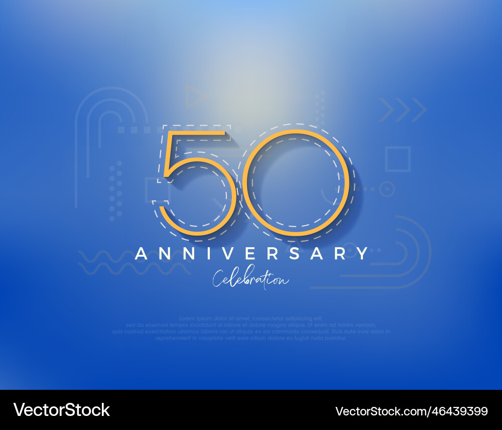 Line art number design for 50th anniversary Vector Image