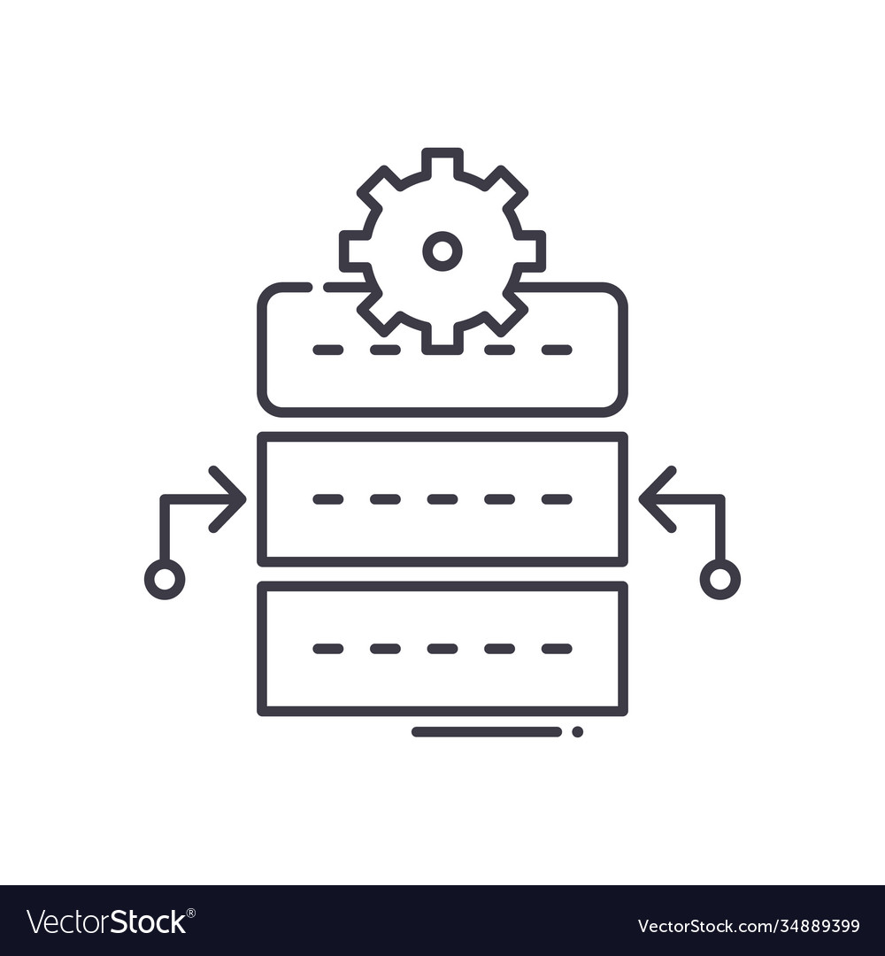 Project Data Icon Linear Isolated Royalty Free Vector Image
