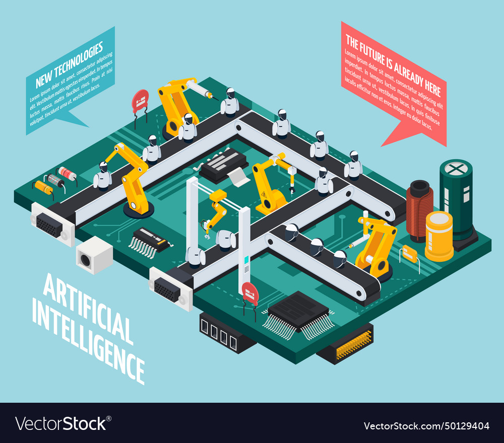 Artificial intelligence composition Royalty Free Vector