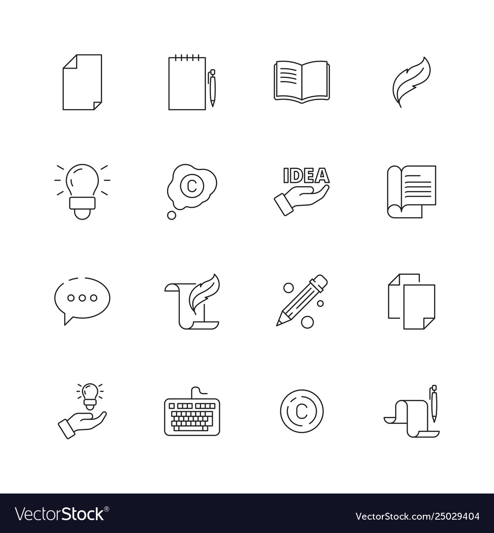 Copywriting icon writing creative articles book Vector Image