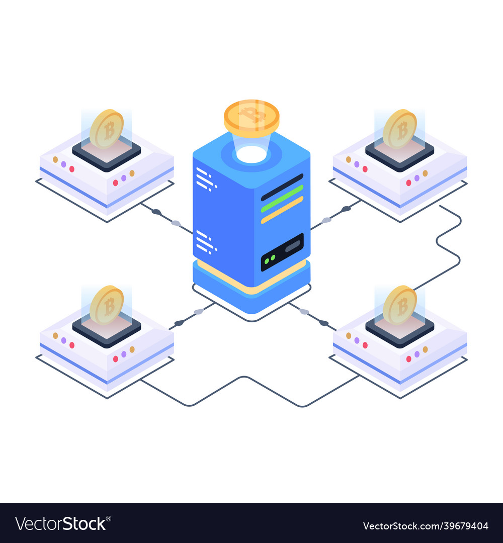 Distributed blockchain Royalty Free Vector Image