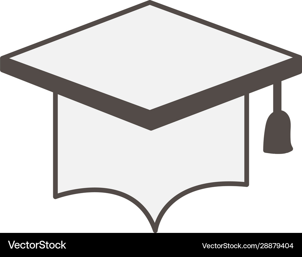 Graduation hat accessory isolated icon Royalty Free Vector
