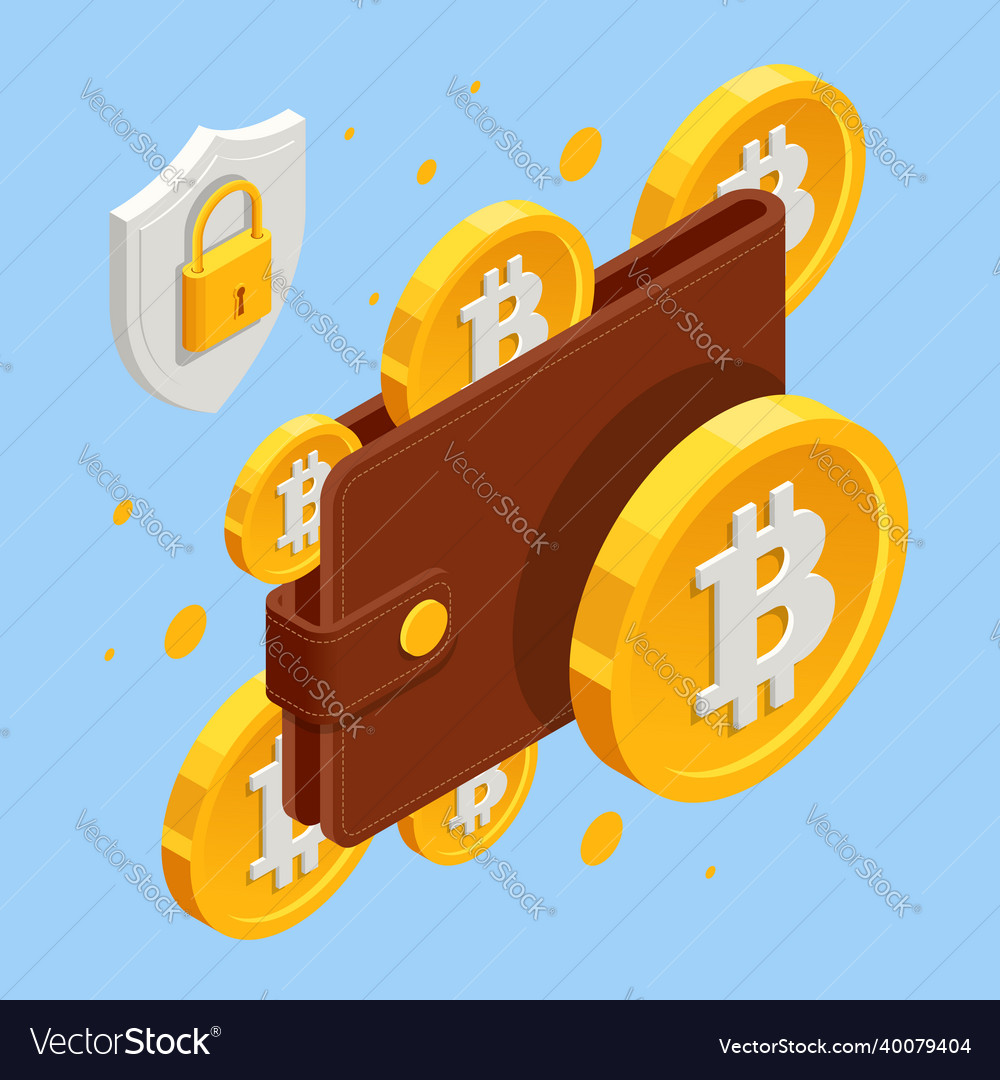 Isometric digital wallet technology Royalty Free Vector Isometric digital wallet technology Royalty Free Vector