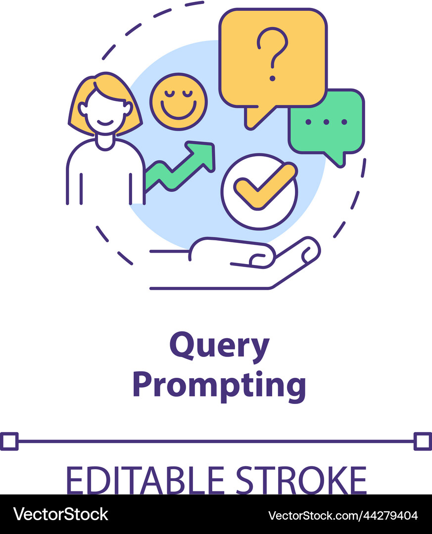 Query prompting concept icon Royalty Free Vector Image