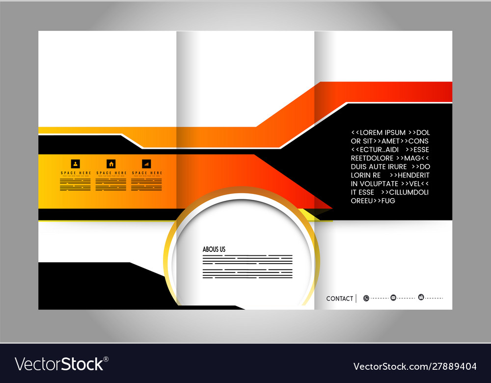 Template design trifold brochure with polygons Vector Image