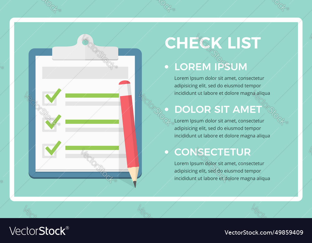 Check list Royalty Free Vector Image - VectorStock