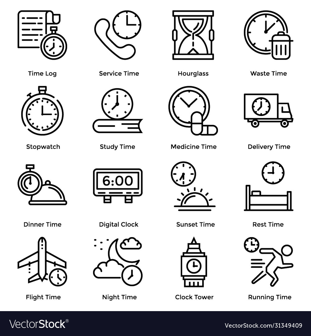 Clock line Royalty Free Vector Image - VectorStock