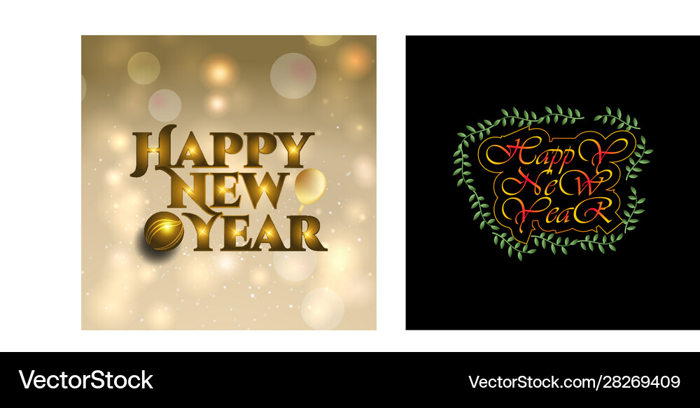 Colorful happy new year design Royalty Free Vector Image