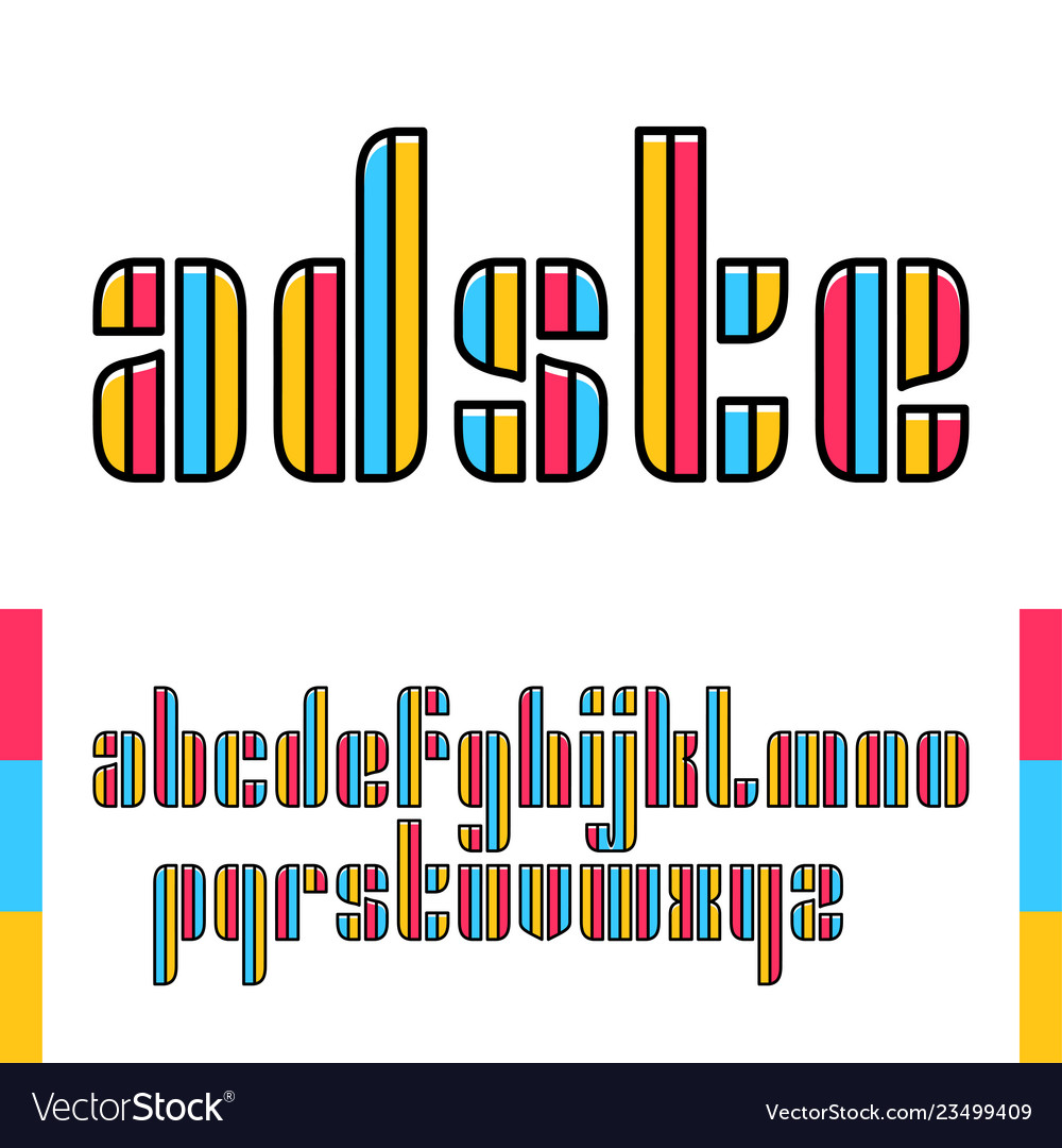 Condensed original bold display font design Vector Image Condensed original bold display font design Vector Image