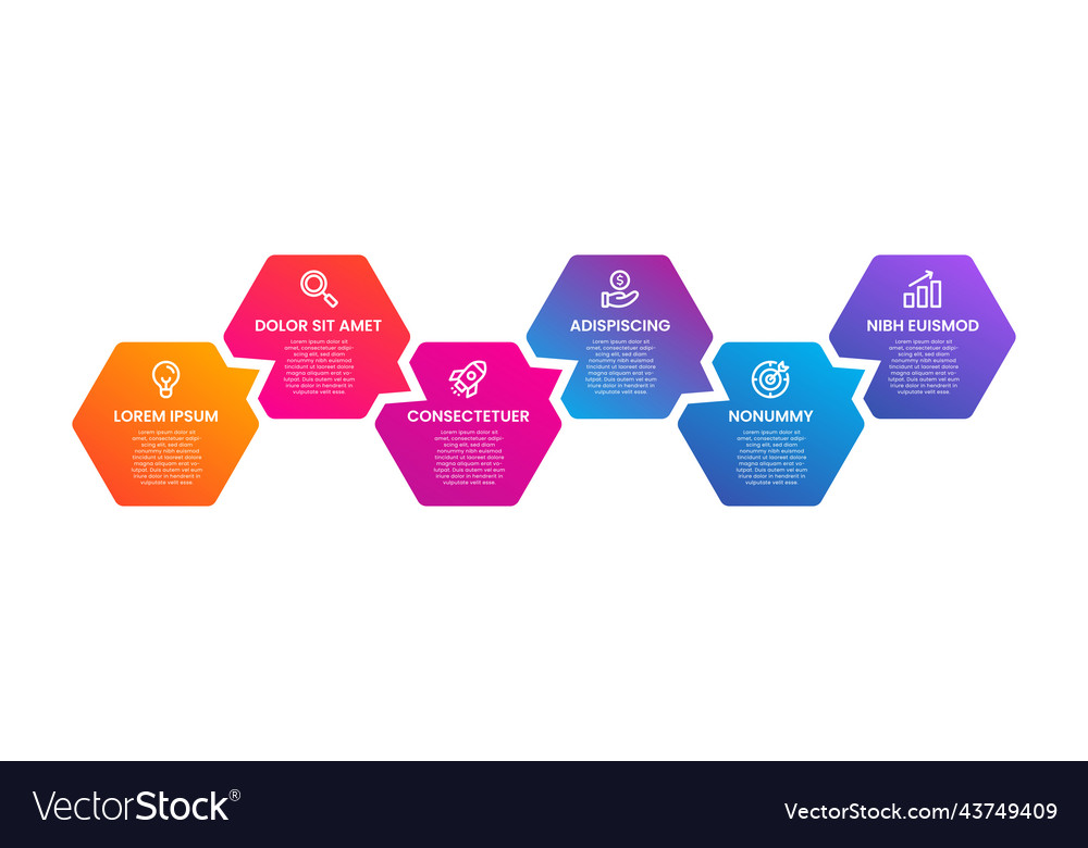 Infographics design with hexagon shape Royalty Free Vector