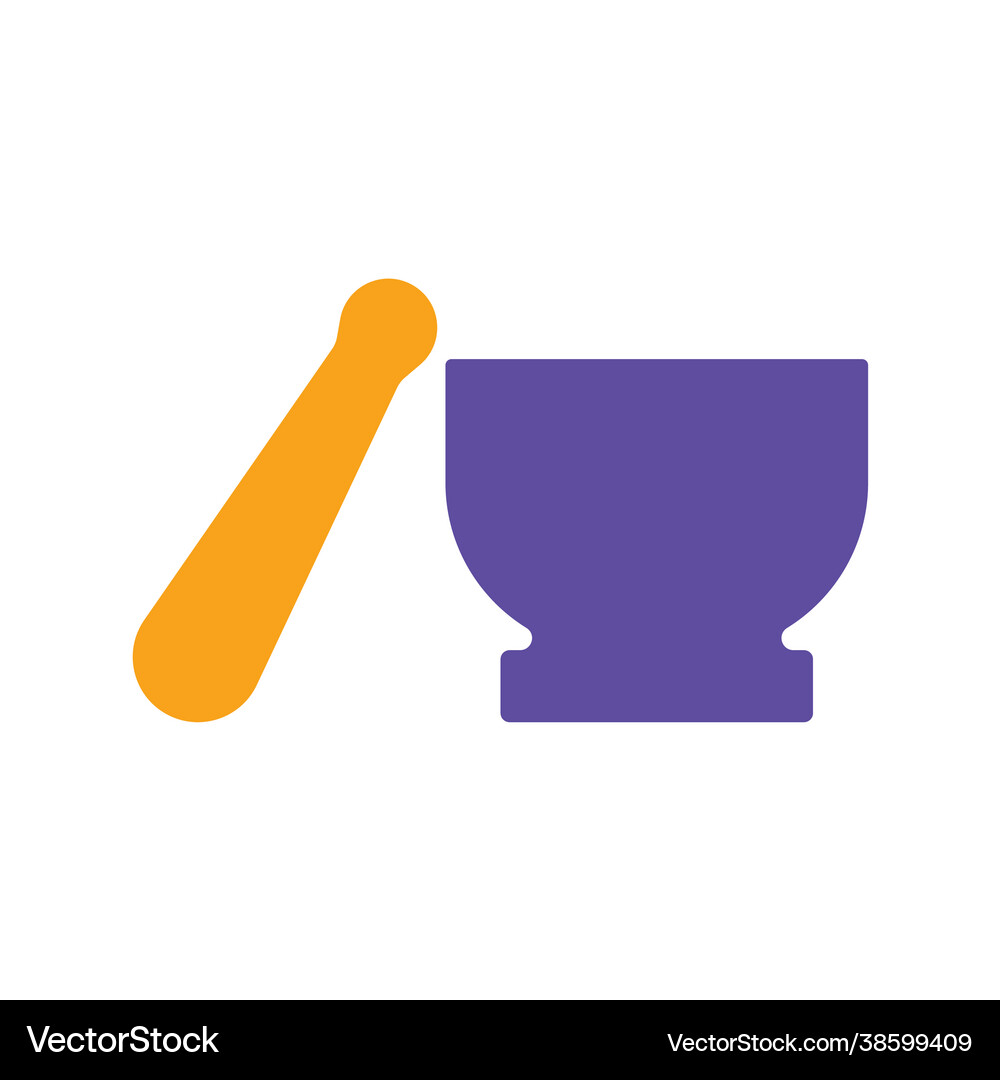Mortar and pestle icon kitchen appliance Vector Image