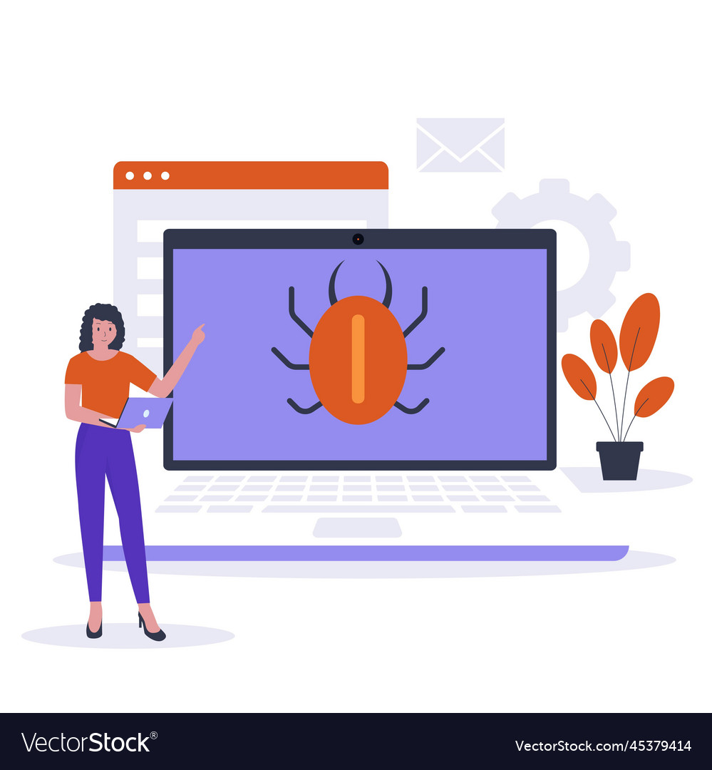 Flat Design Of Malware Concept Royalty Free Vector Image