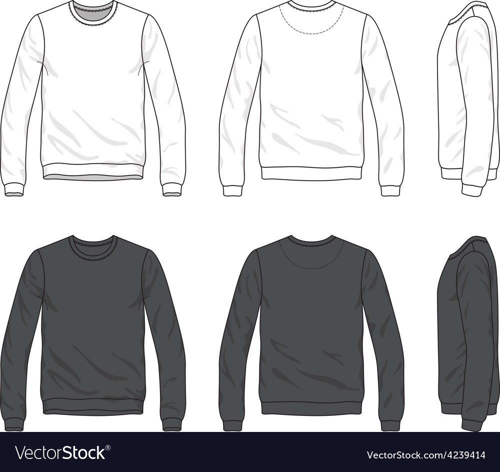 Front Back And Side Views Of Blank Sweatshirt Vector Image