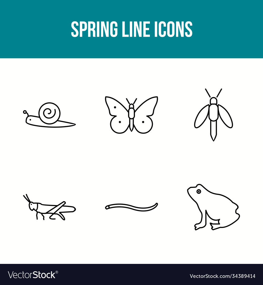 Unique spring icon set Royalty Free Vector Image