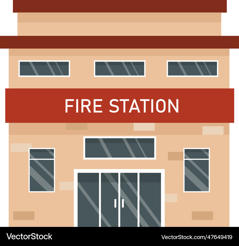 Fire station building Royalty Free Vector Image