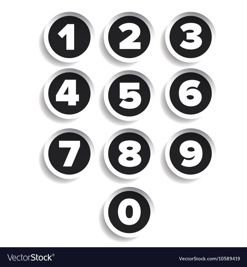 Number set label Royalty Free Vector Image - VectorStock