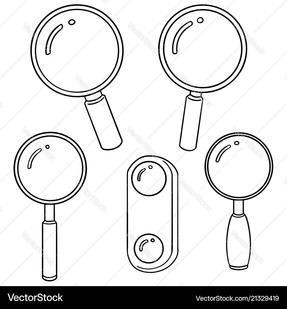Set of magnifying glass Royalty Free Vector Image