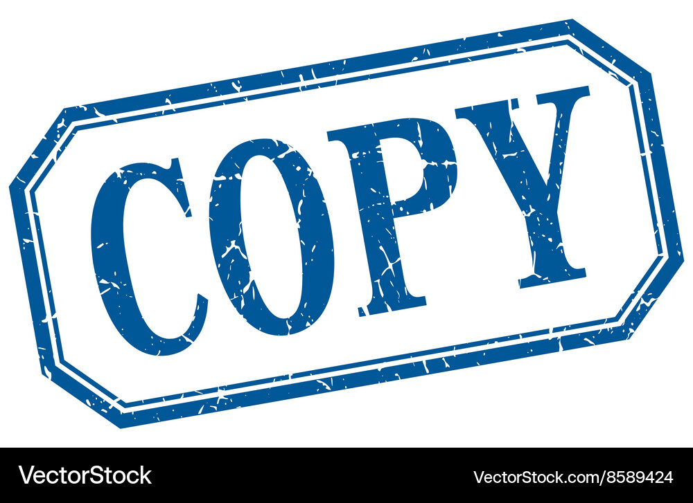 Copy square blue grunge vintage isolated label Vector Image