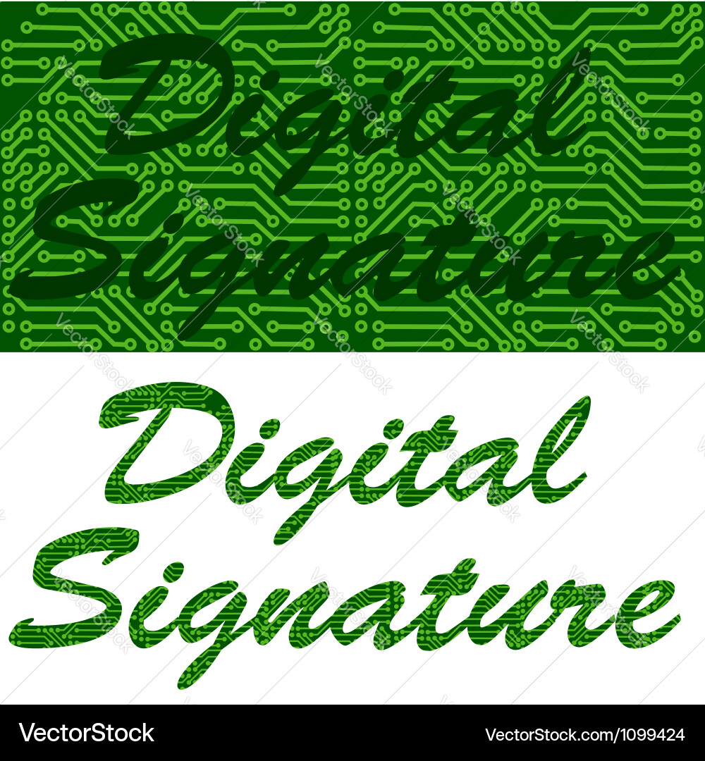 Digital signature Royalty Free Vector Image - VectorStock