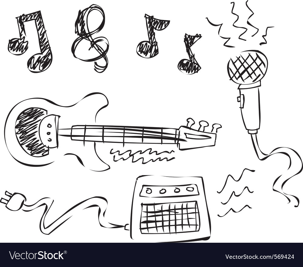 Doodle music Royalty Free Vector Image - VectorStock