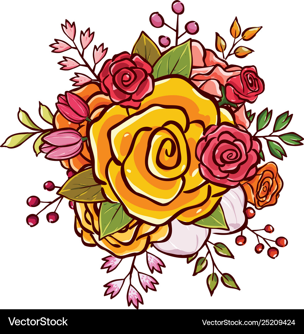 Flower bouquet Royalty Free Vector Image - VectorStock