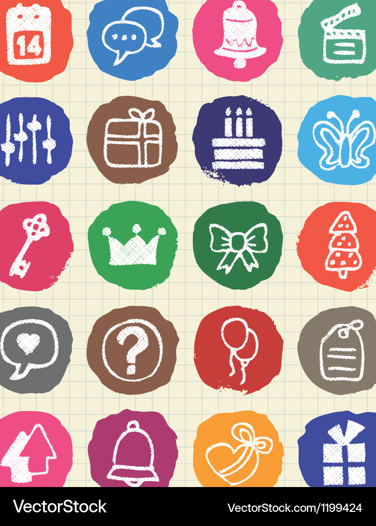 Holidays and celebration web icons set Royalty Free Vector