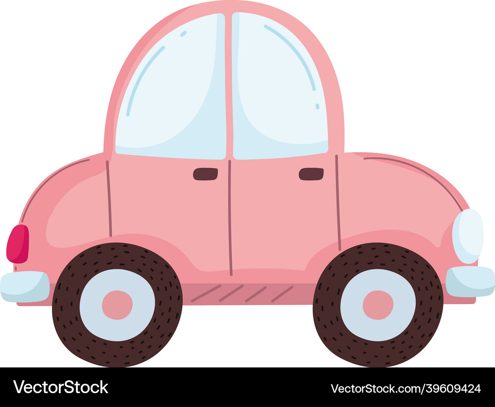 Pink car vehicle Royalty Free Vector Image - VectorStock