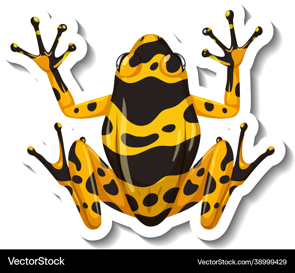A sticker template with top view yellow-banded Vector Image