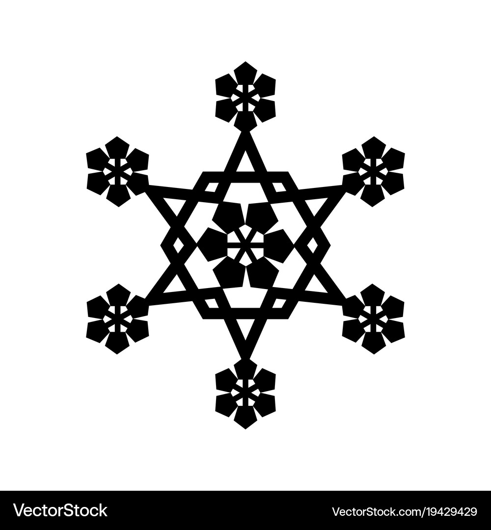Snowflake winter symbol Royalty Free Vector Image