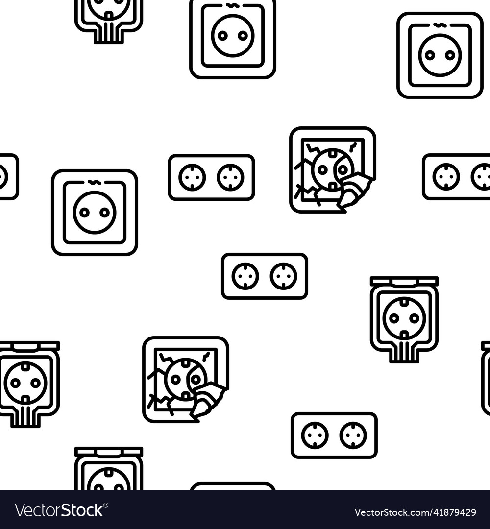 Socket power electrical accessory seamless Vector Image