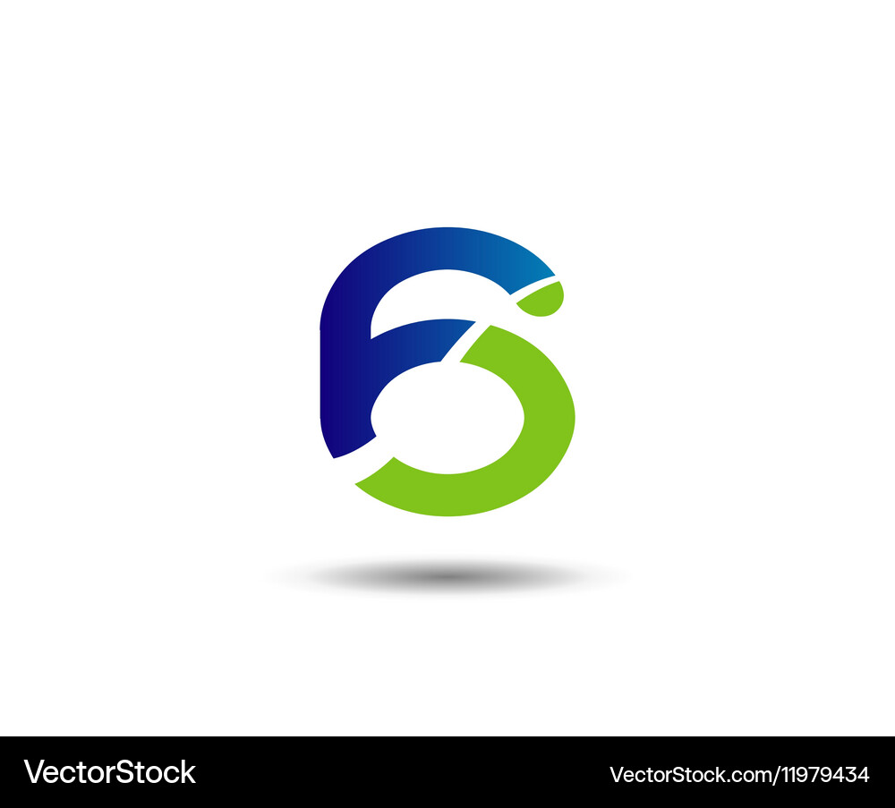 Abstract number 6 logo symbol icon Royalty Free Vector Image