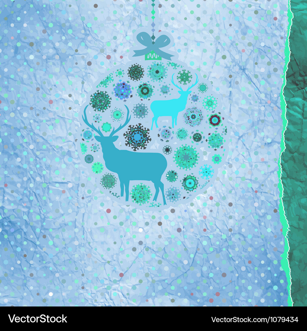 Christmas deer template card Royalty Free Vector Image