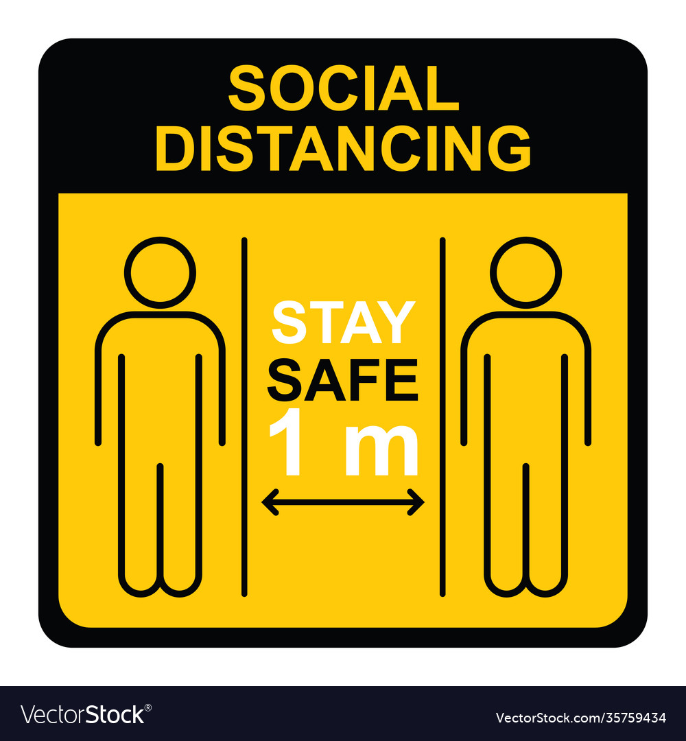 Social distancing keep 1-2 meter distance Vector Image Social distancing keep 1-2 meter distance Vector Image