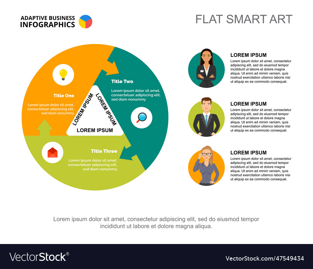 Three colleagues process chart template Royalty Free Vector Three colleagues process chart template Royalty Free Vector