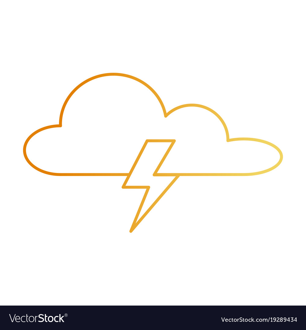 Weather cloud with thunders rays Royalty Free Vector Image