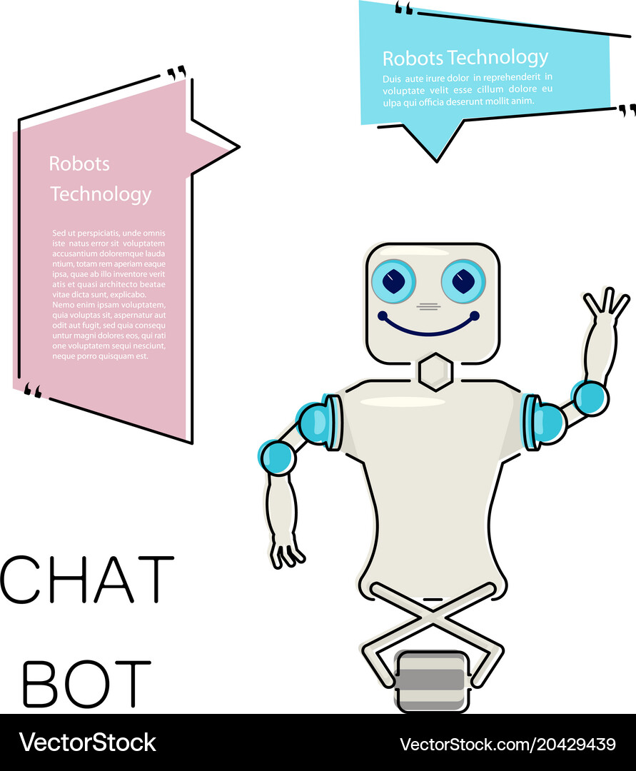 Cute chat bot Royalty Free Vector Image - VectorStock