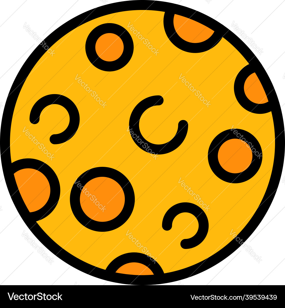 Planet asteroid icon color outline Royalty Free Vector Image