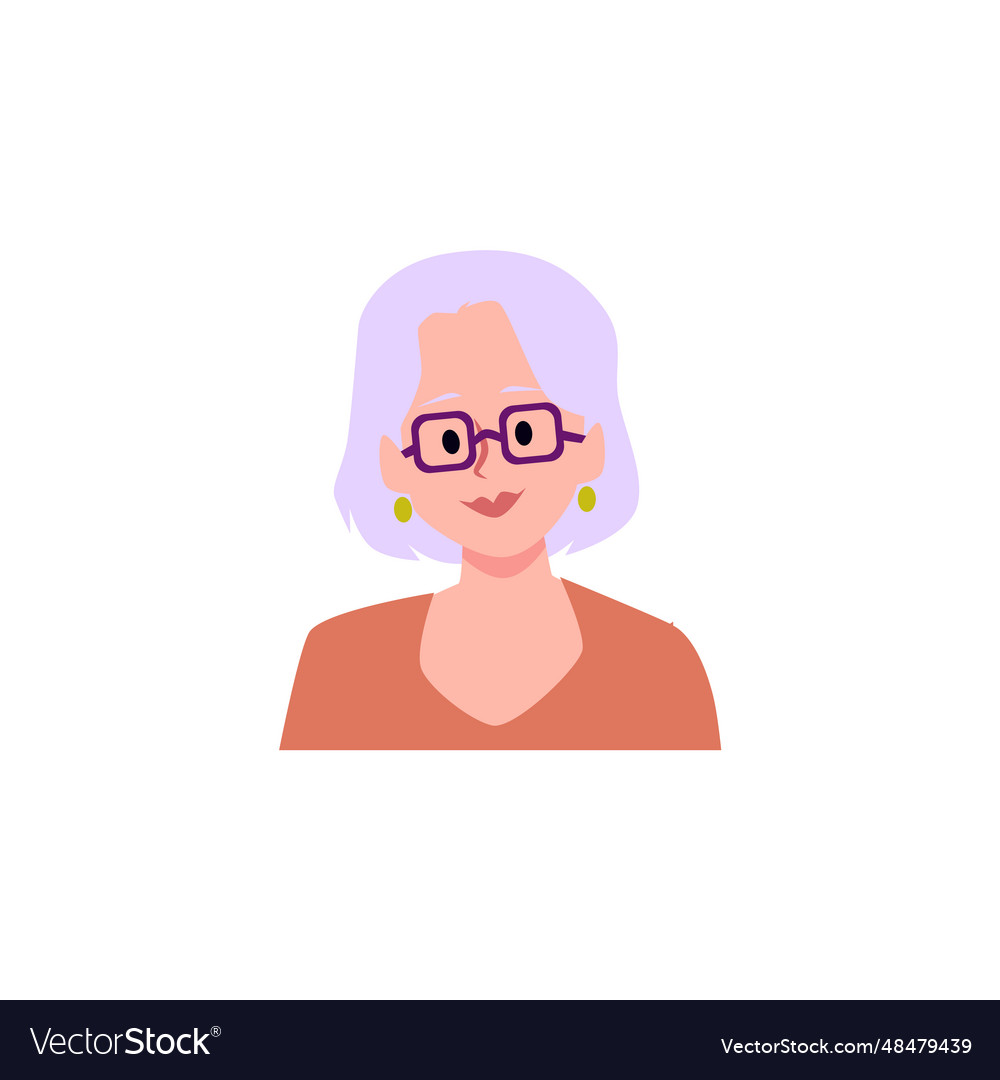 Portrait of an old woman with eyeglasses Vector Image