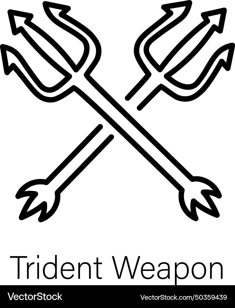 Trident weapon Royalty Free Vector Image - VectorStock