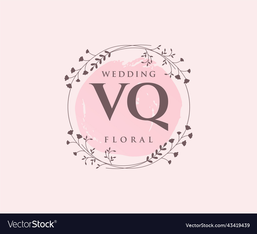 Vq initials letter wedding monogram logos Vector Image
