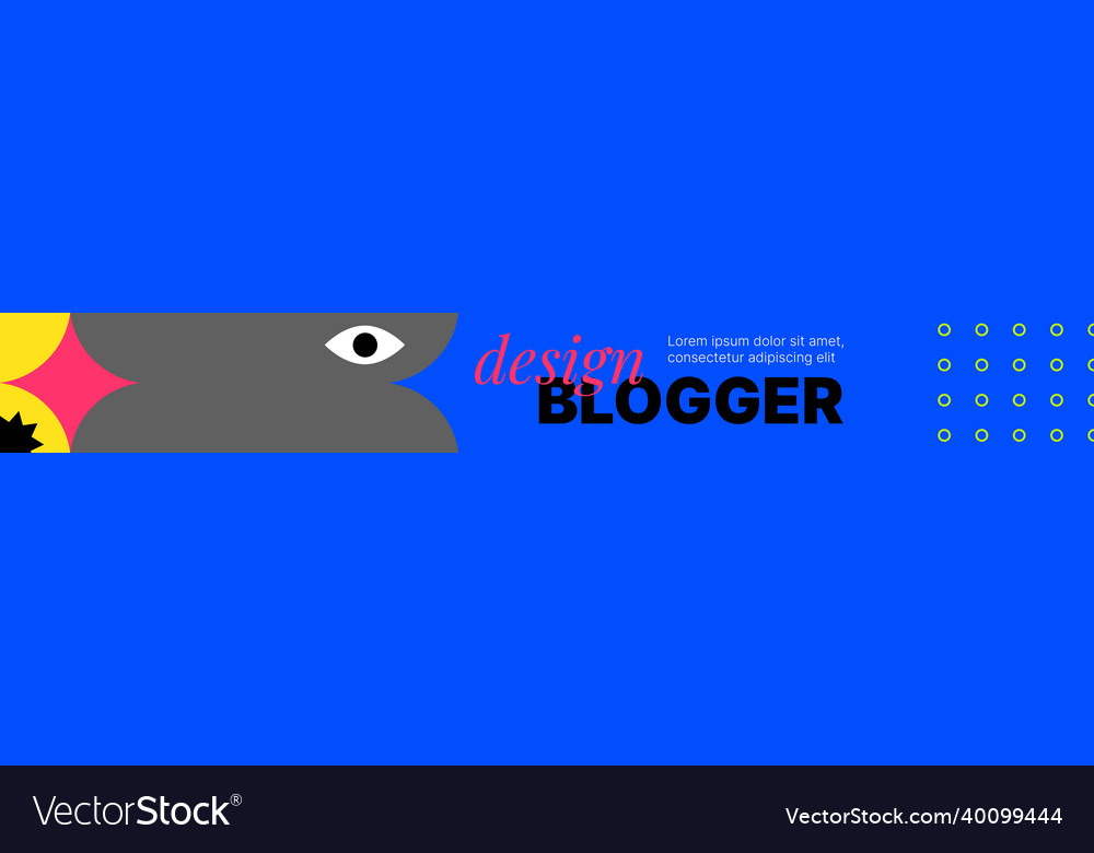 Blue design for blogger header for social media Vector Image