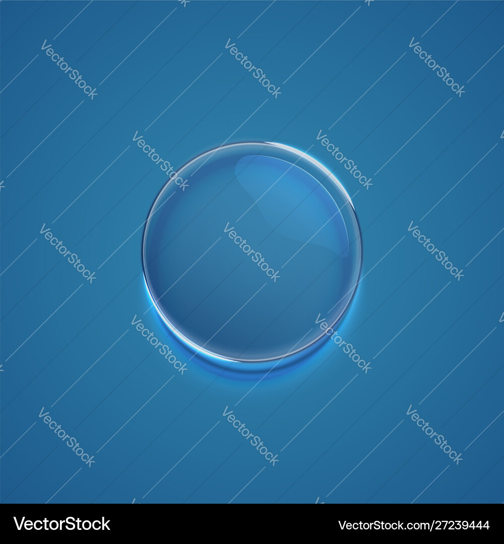 Blue realistic bubble Royalty Free Vector Image
