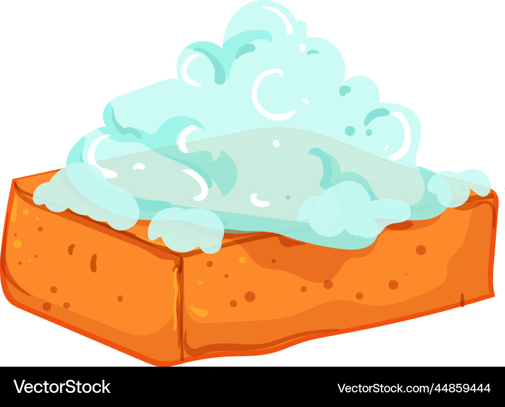 Brush sponge kitchen cartoon Royalty Free Vector Image