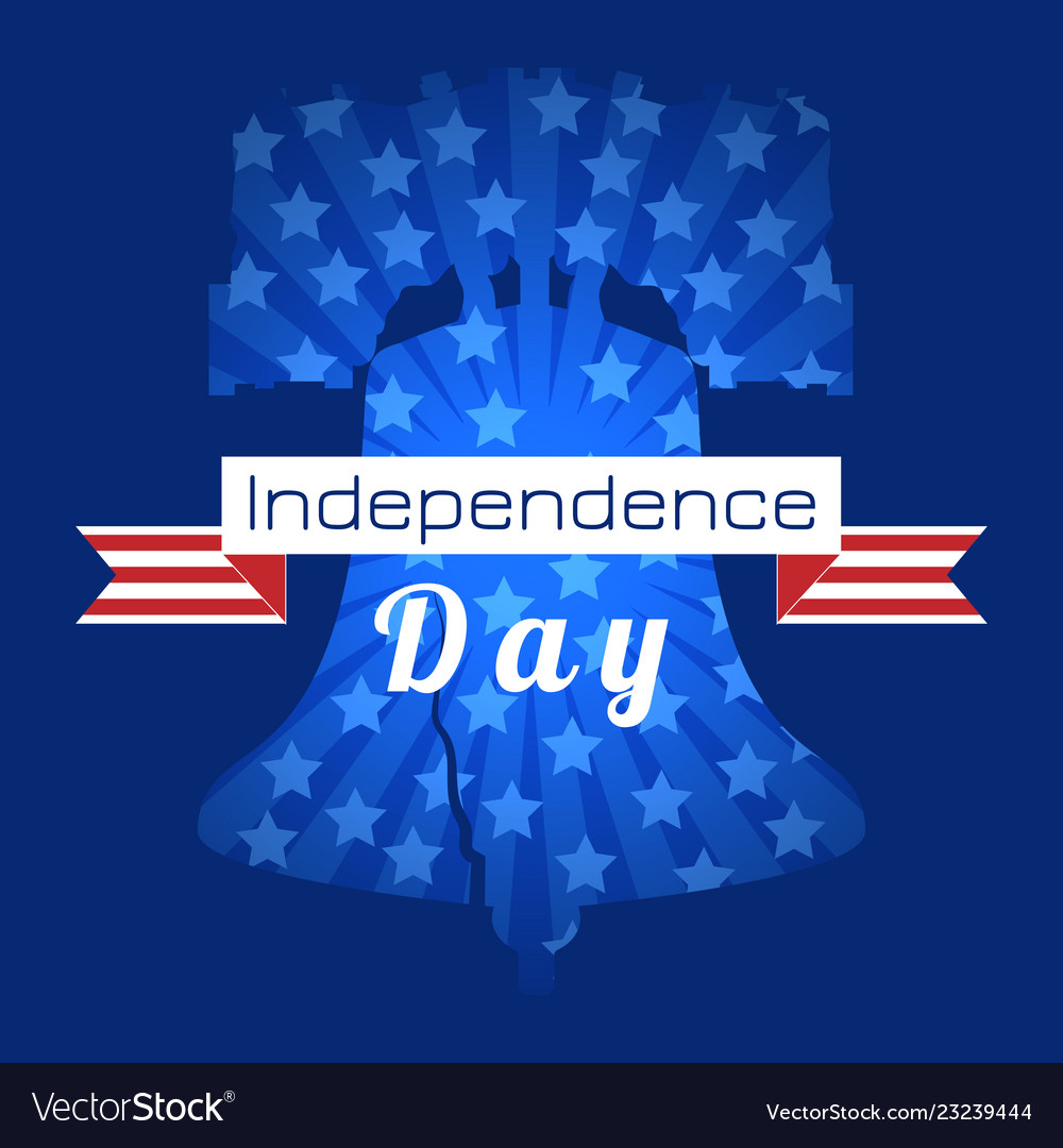Independence day of the usa liberty bell tape Vector Image