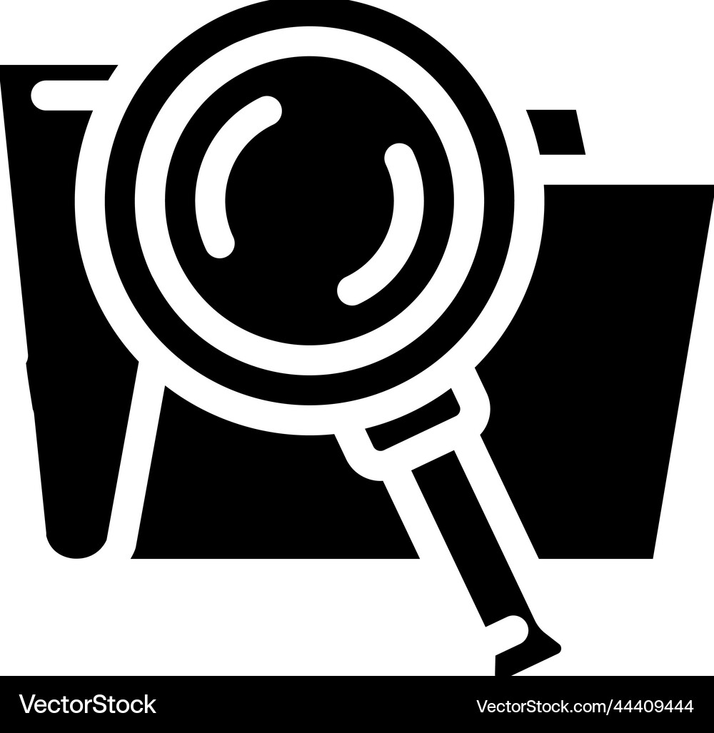 Search folder glyph icon – Royalty-Free Vector | VectorStock