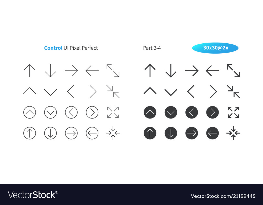 Control ui pixel perfect well-crafted thin Vector Image