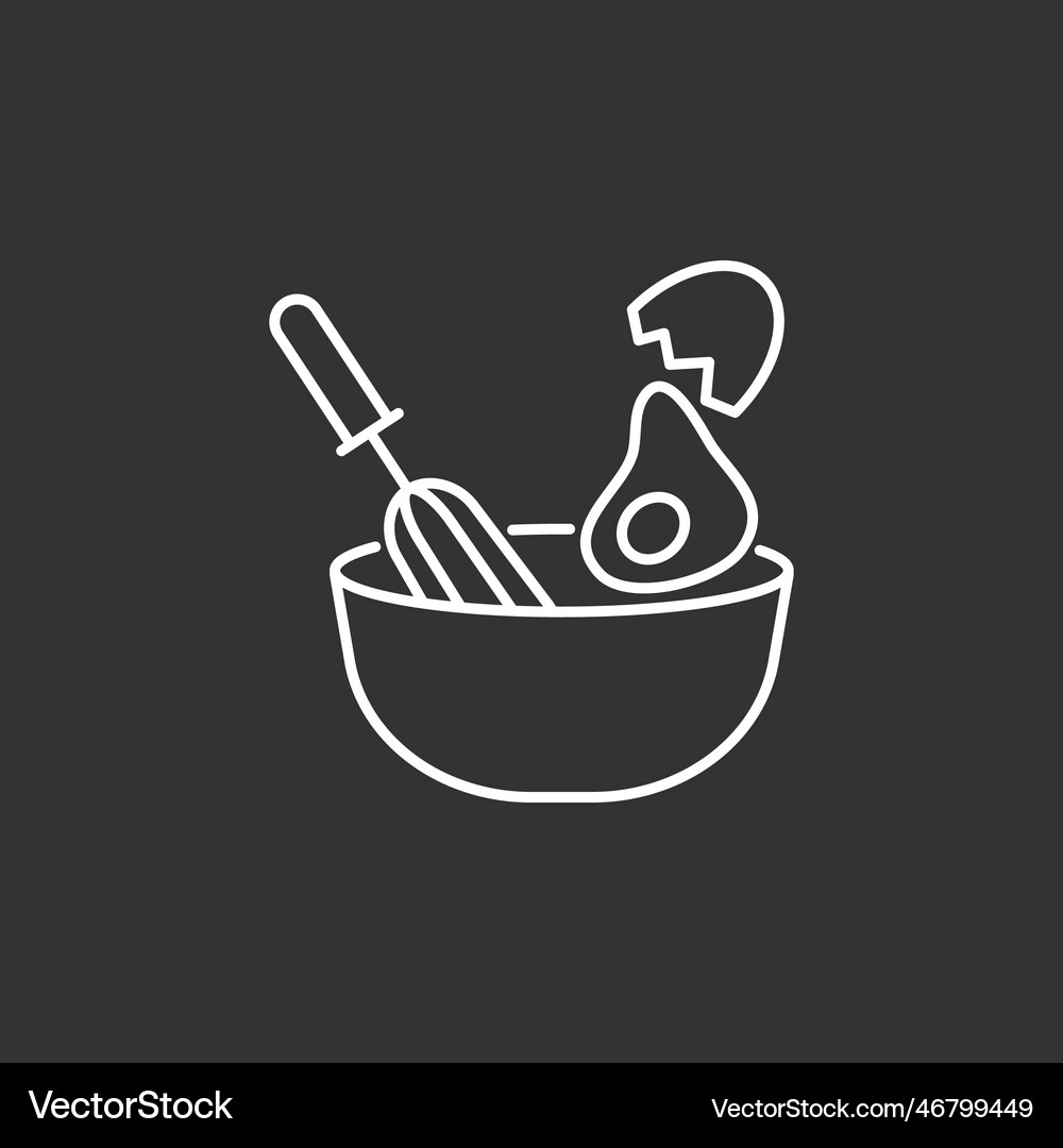 Egg beating icon whisking editable stroke Vector Image